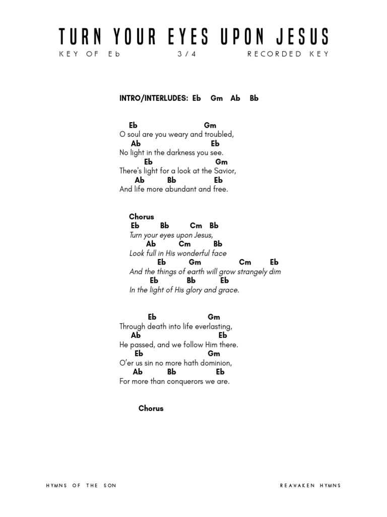 Turn Your Eyes Upon Jesus Lyrics | PDF