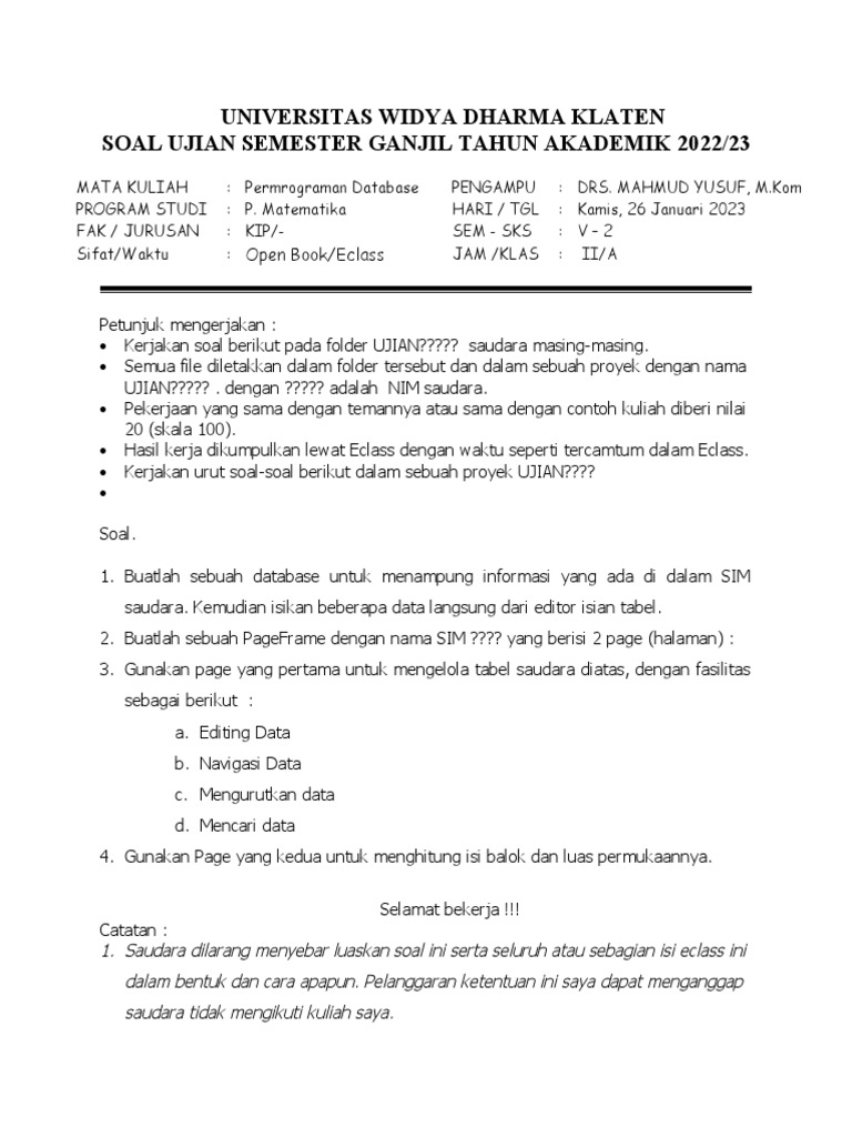 Uas Mat 2023 | PDF