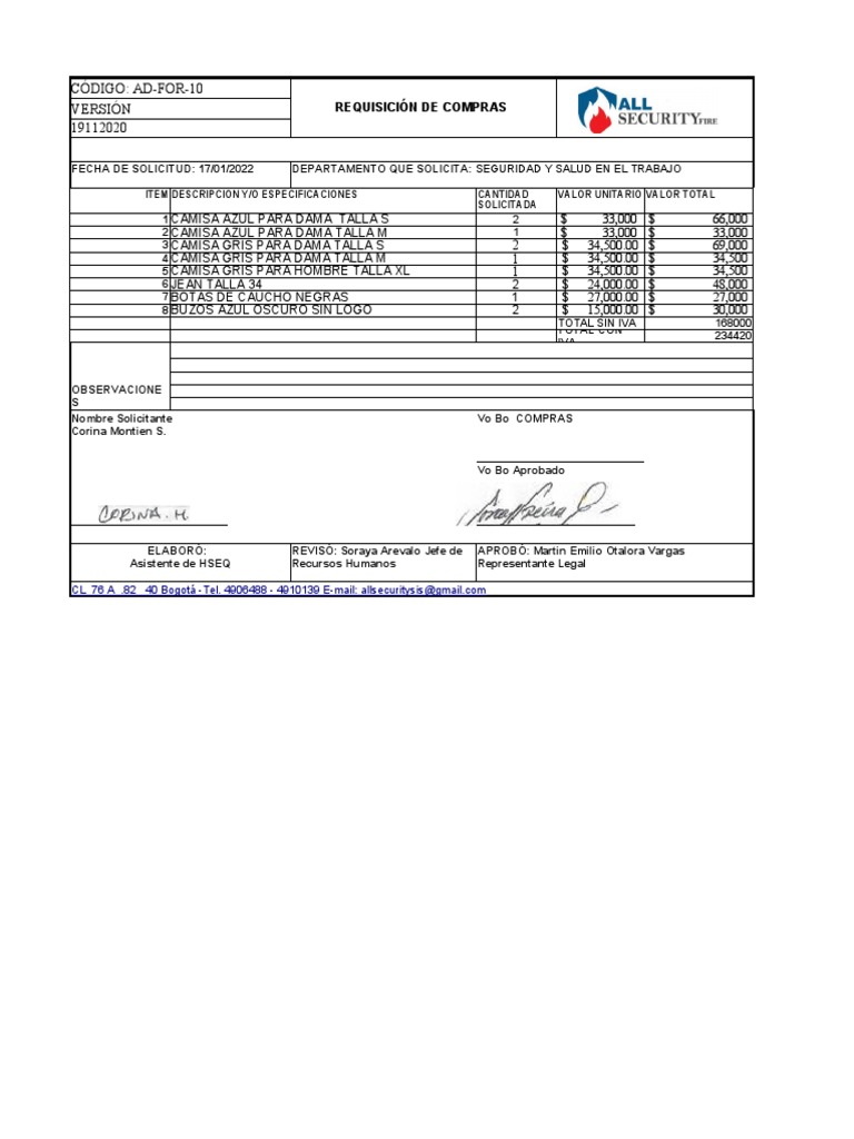 Ad For 010 Formato Requisiciones | PDF