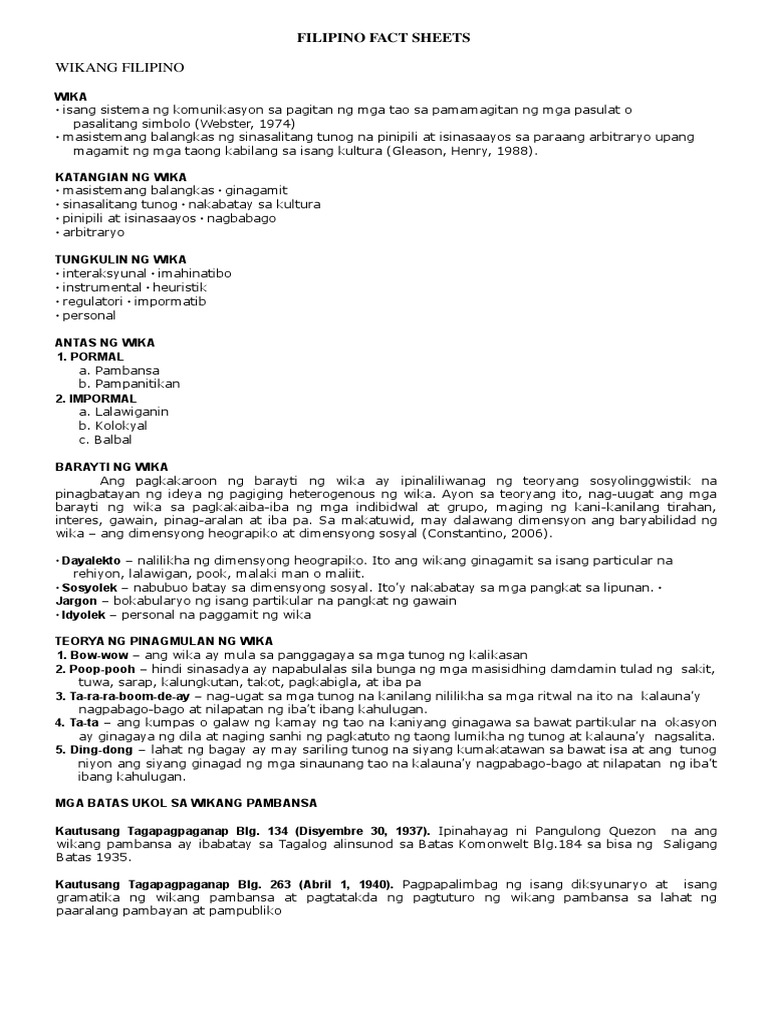 Filipino Factsheets | PDF