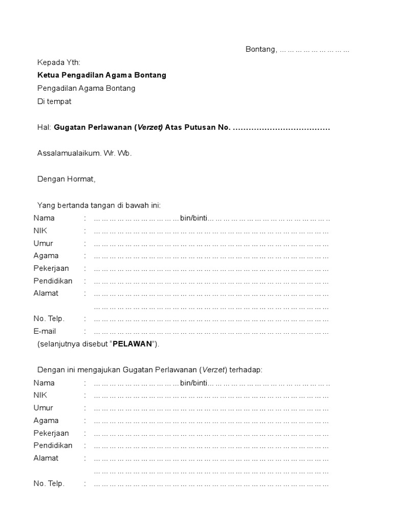 Gugatan Sederhana-Verzet | PDF