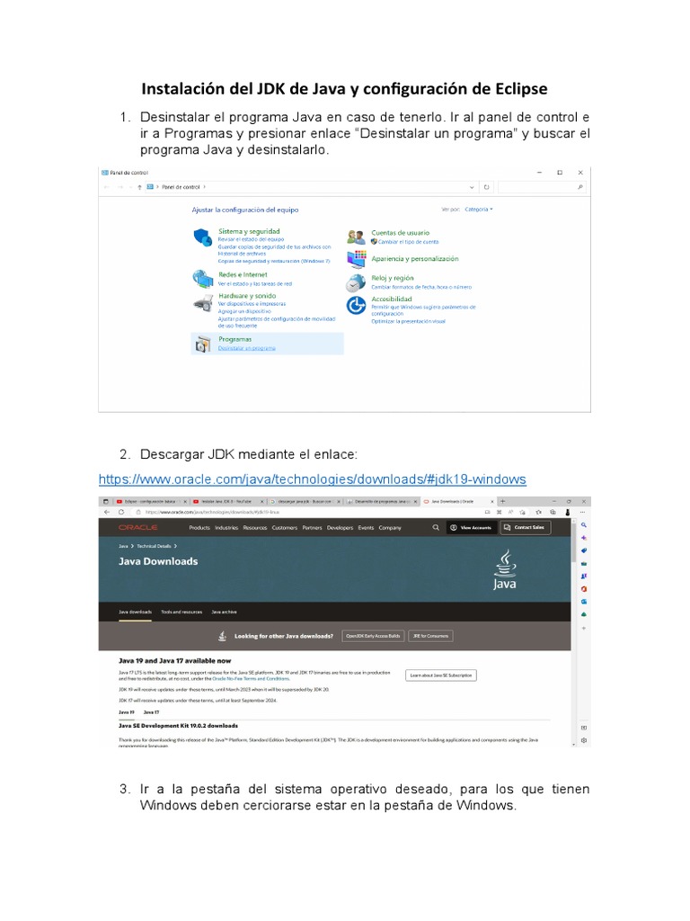Descargar JDK y Configurar Eclipse | PDF