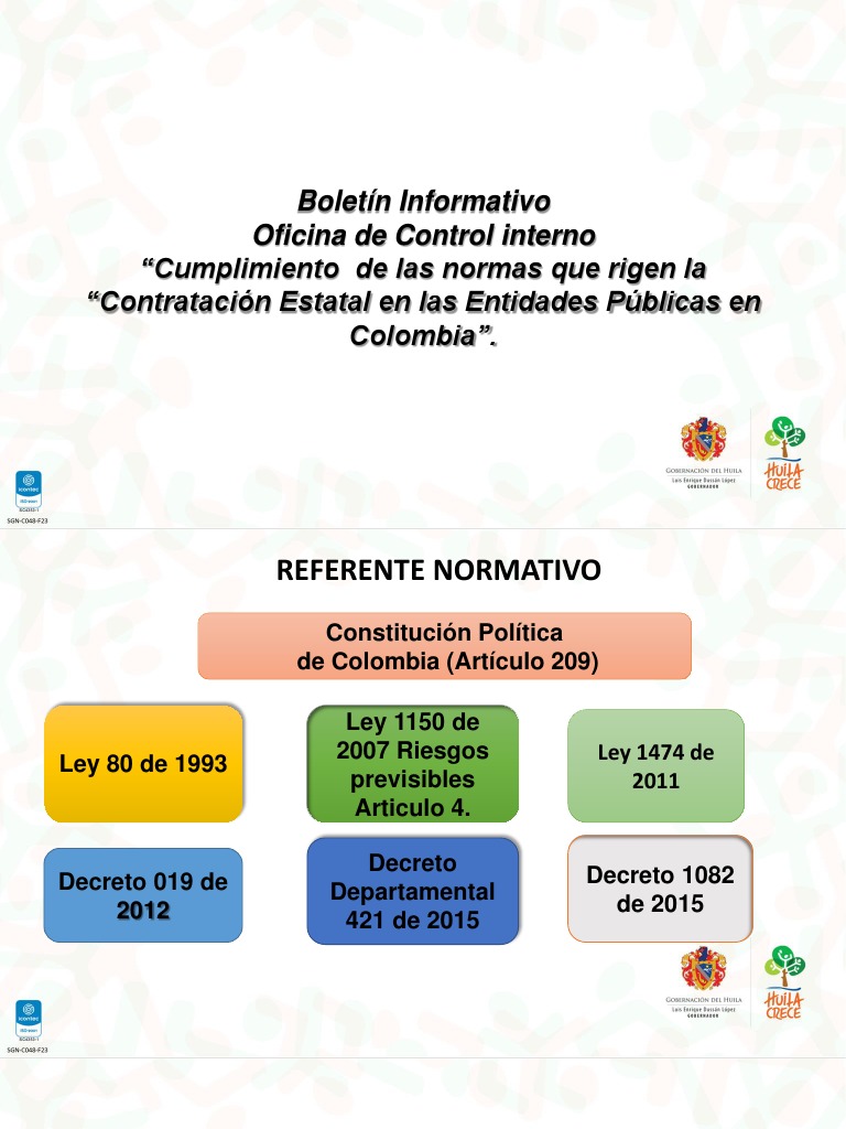 Boleti - N Informativo Cumplimiento de Las Normas Que Rigen La Contratacio - N Estatal en Las ...