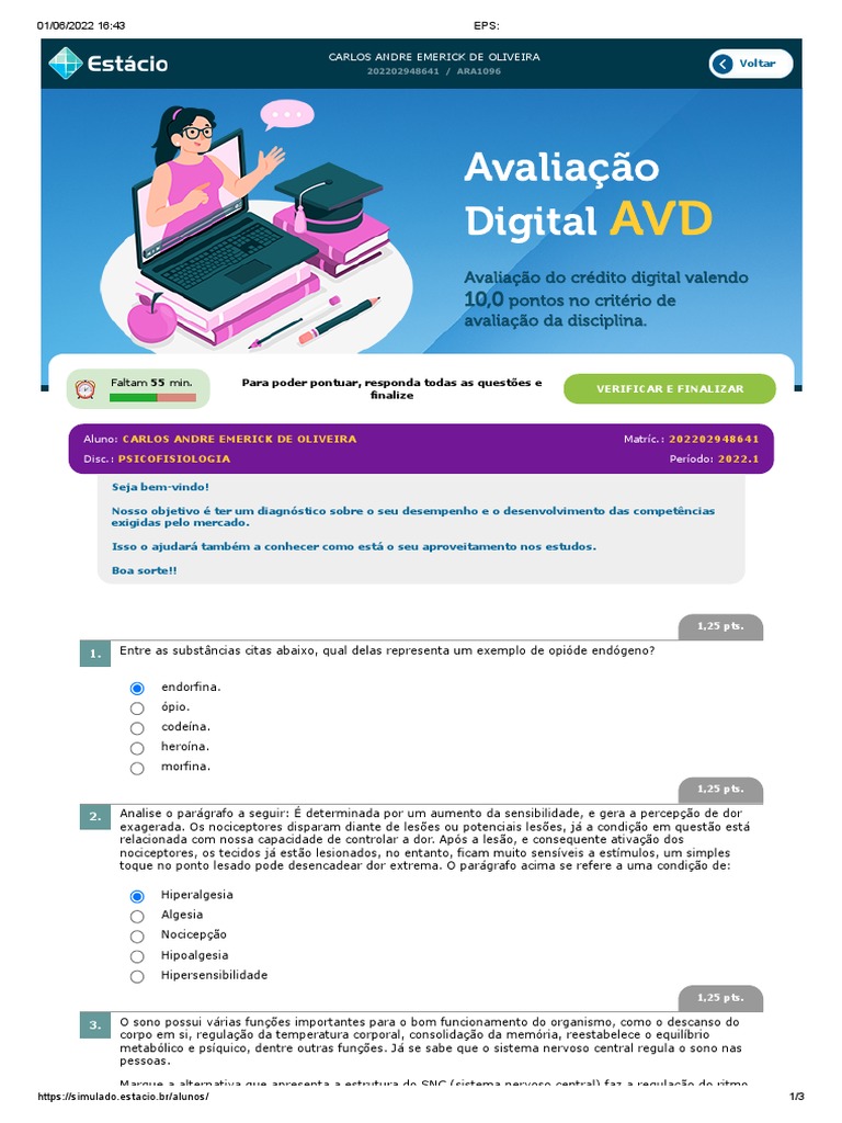 Avd Psicofisiologia - Errei Uma | PDF | Dor | Dormir