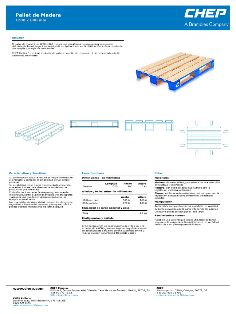 European Wooden Pallet 1200mm X 800mm | PDF | Paleta