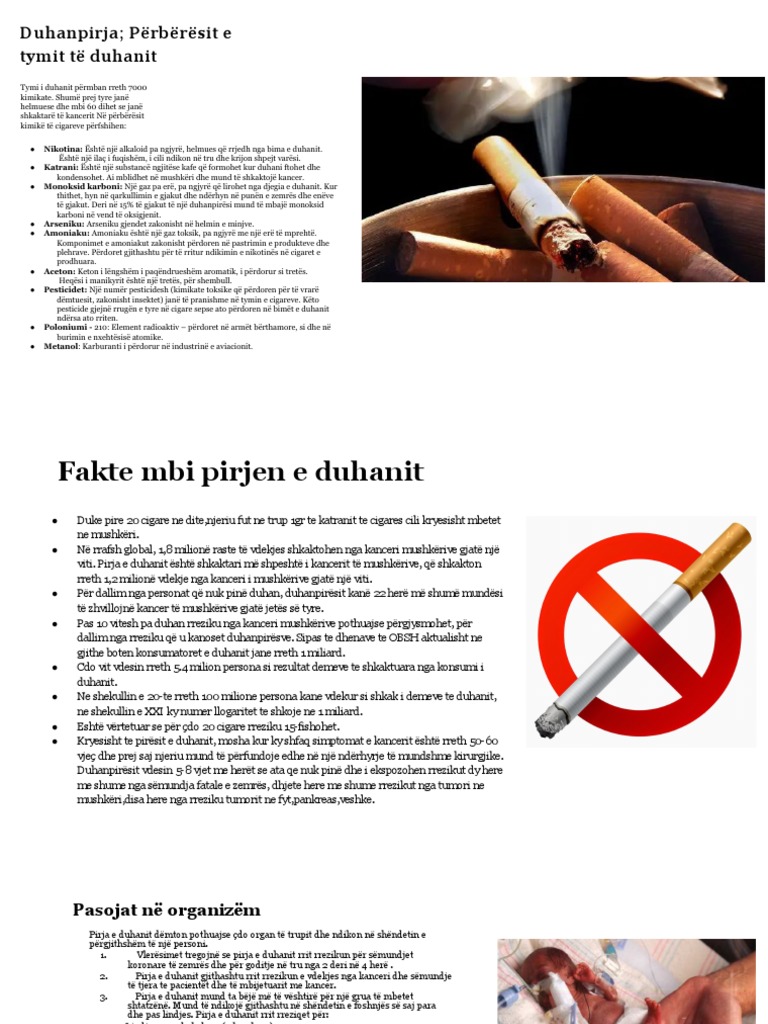 Duhanpirja Përbërësit e Tymit Të Duhanit | PDF