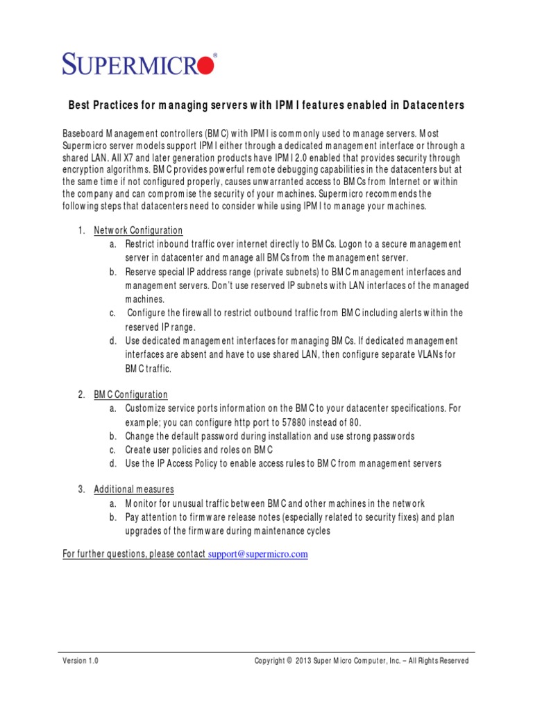 Best Practices BMC Security | PDF