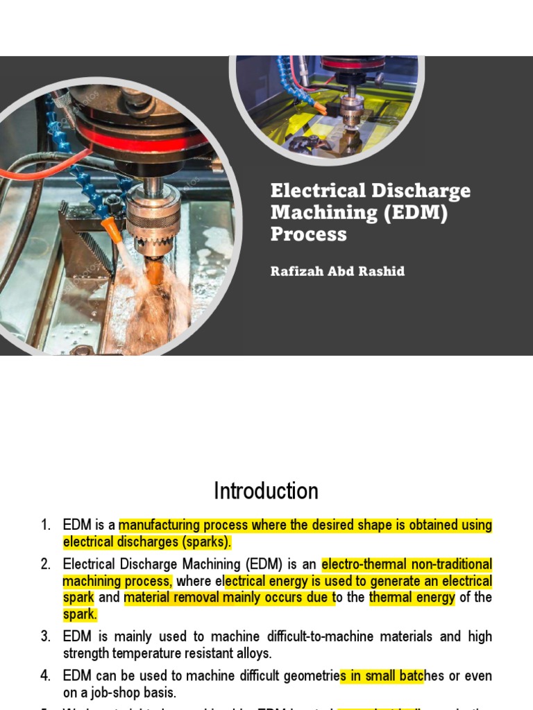 Overview of Electrical Discharge Machining | PDF | Electrical Breakdown ...