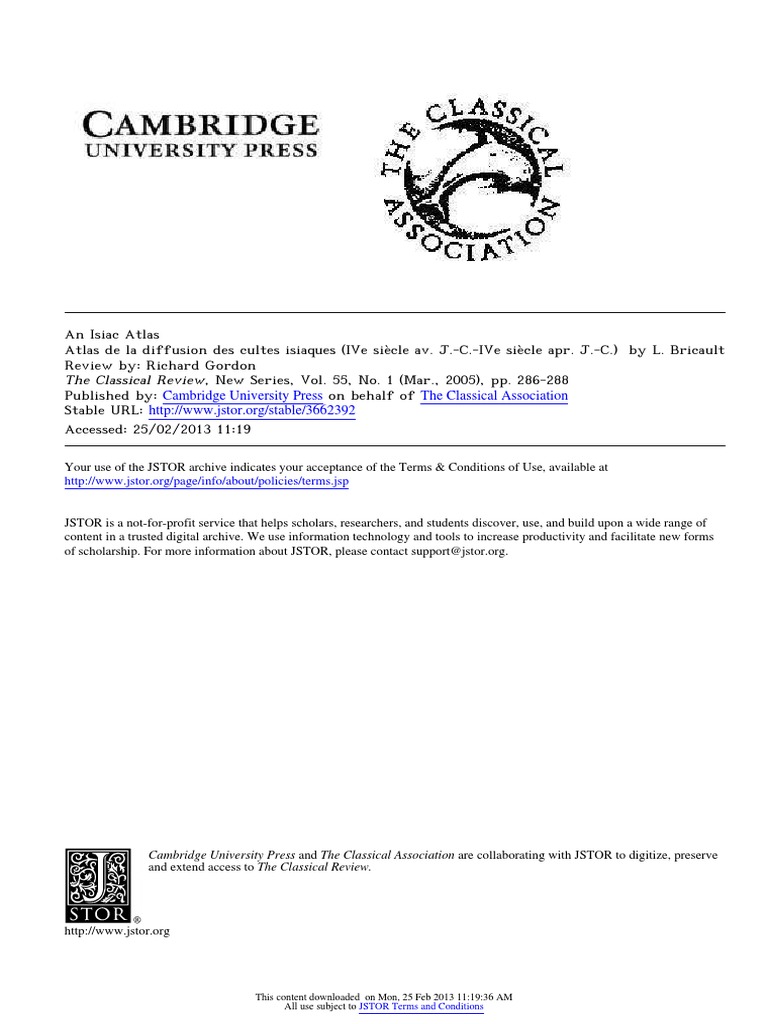 Isiac Cults Atlas by Laurent Bricault | PDF | Isis | Latin