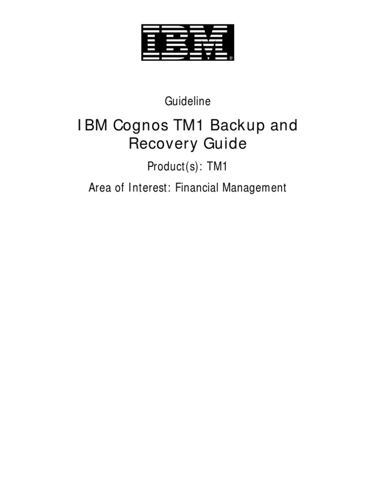 Tm1 Backup and Recovery Guide | PDF | Backup | Computer File