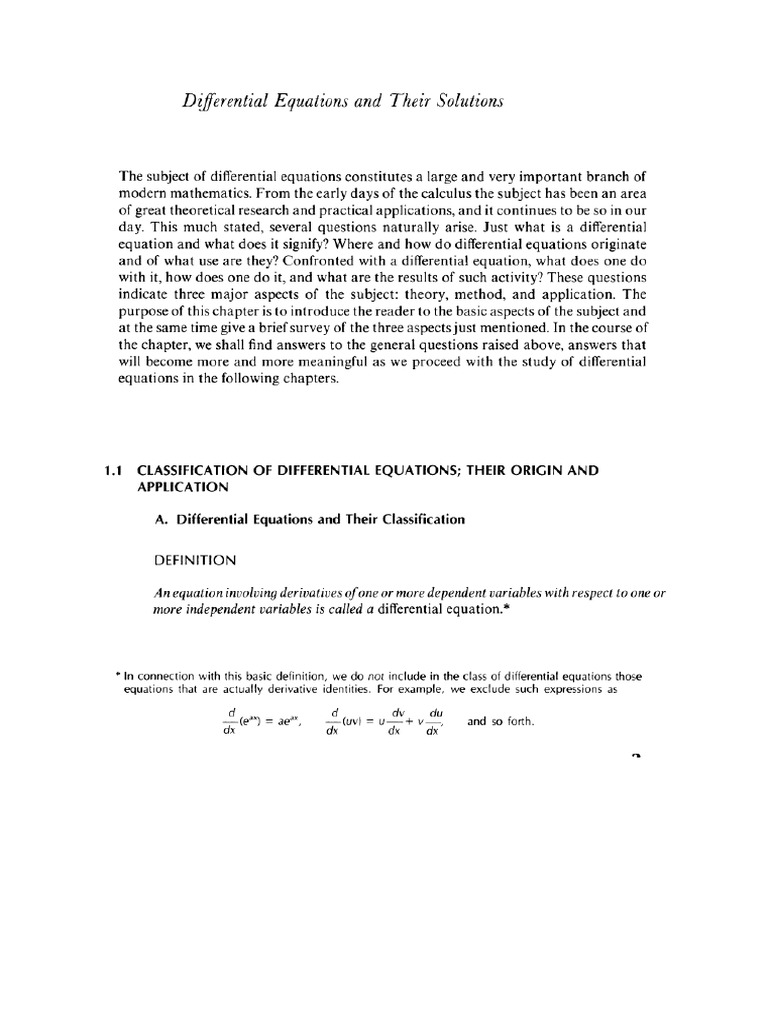 1-Differential Equations and Their Classification Solutions Initial Value Problems, Boundary ...