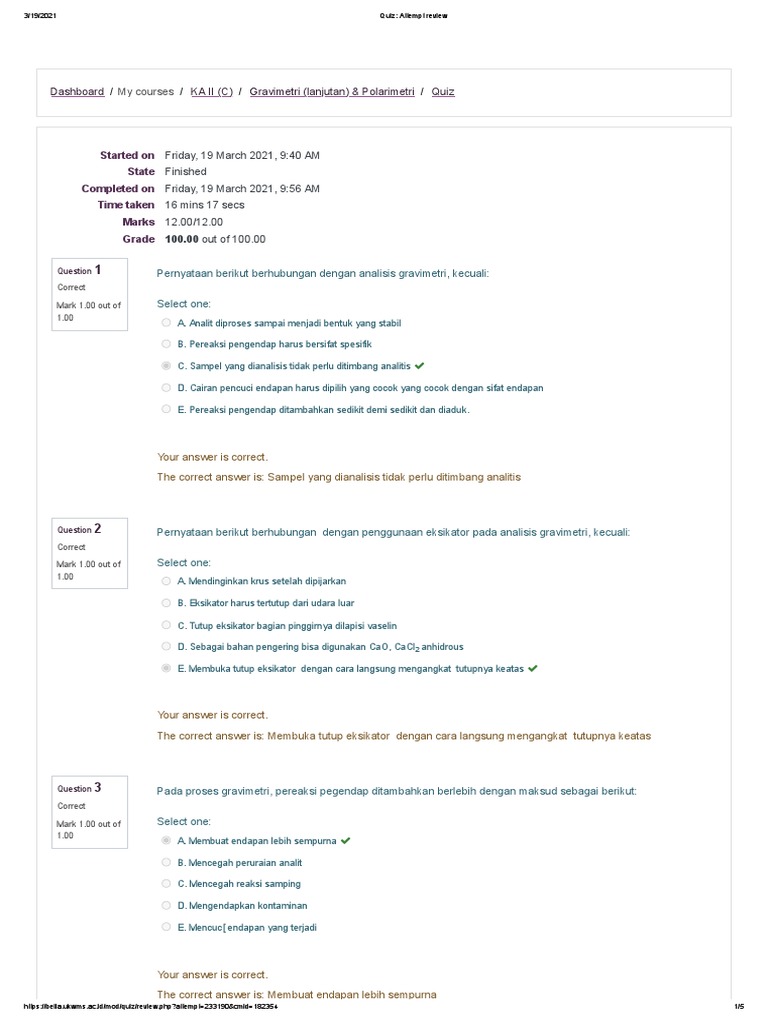 Quiz - Attempt Review | PDF