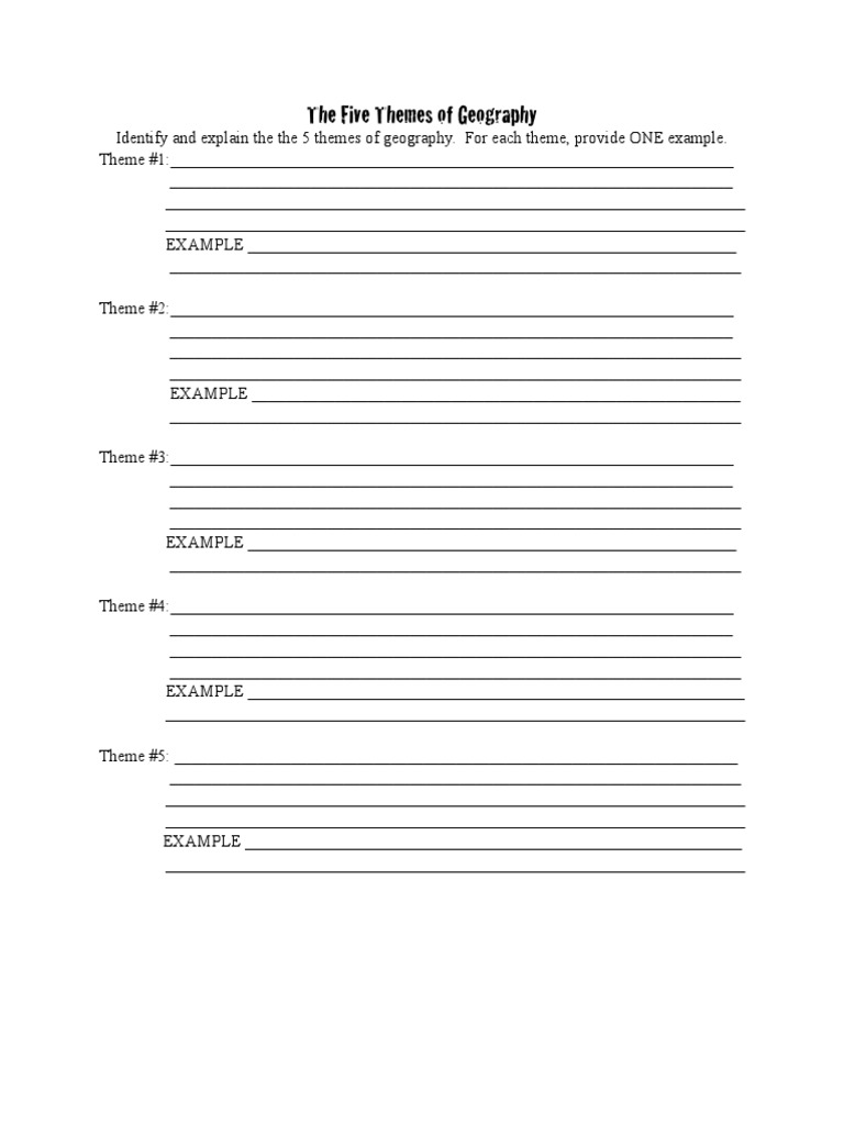 The Five Themes of Geography | PDF | Geography | Natural Environment
