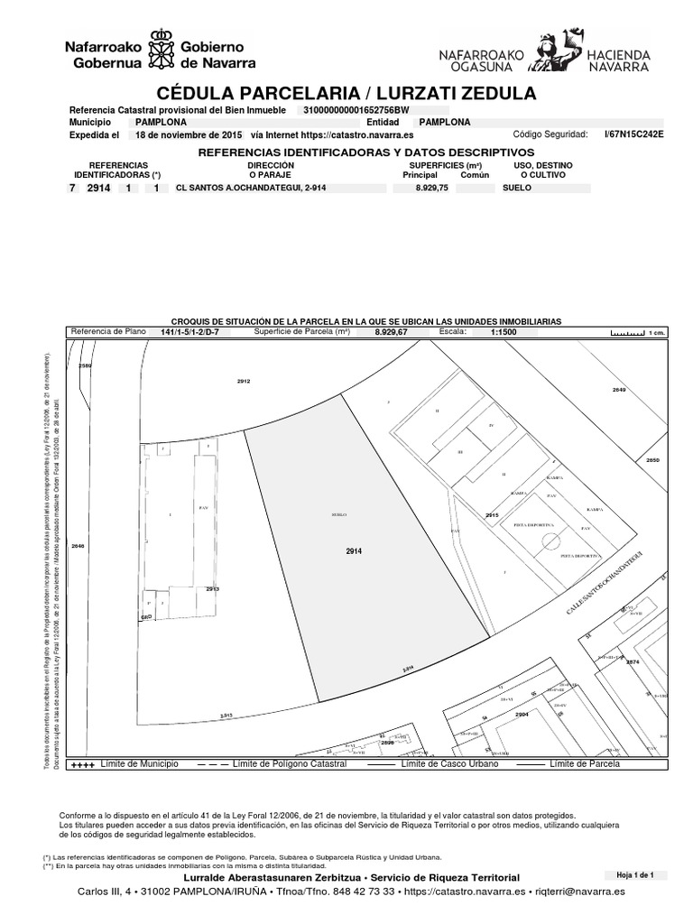 Croquis de Parcela en Pamplona | PDF | Información del gobierno | Geografía