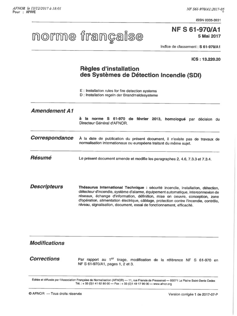 NFS 61 970 A1 de Fev 2017 | PDF