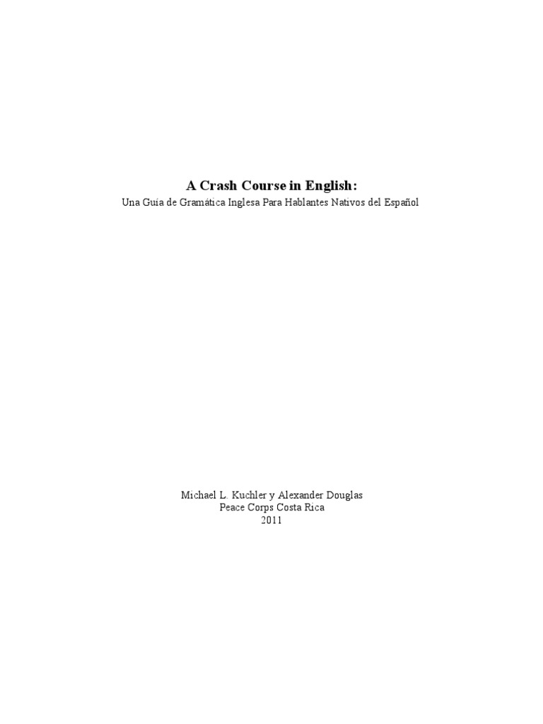 A Crash Course In English Pdf Lengua Española Verbo