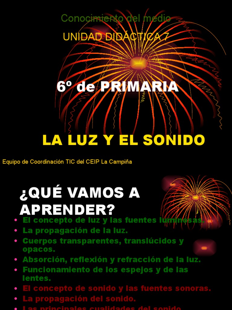 6 Ud 7 La Luz y El Sonido | PDF | Ligero | Sonido