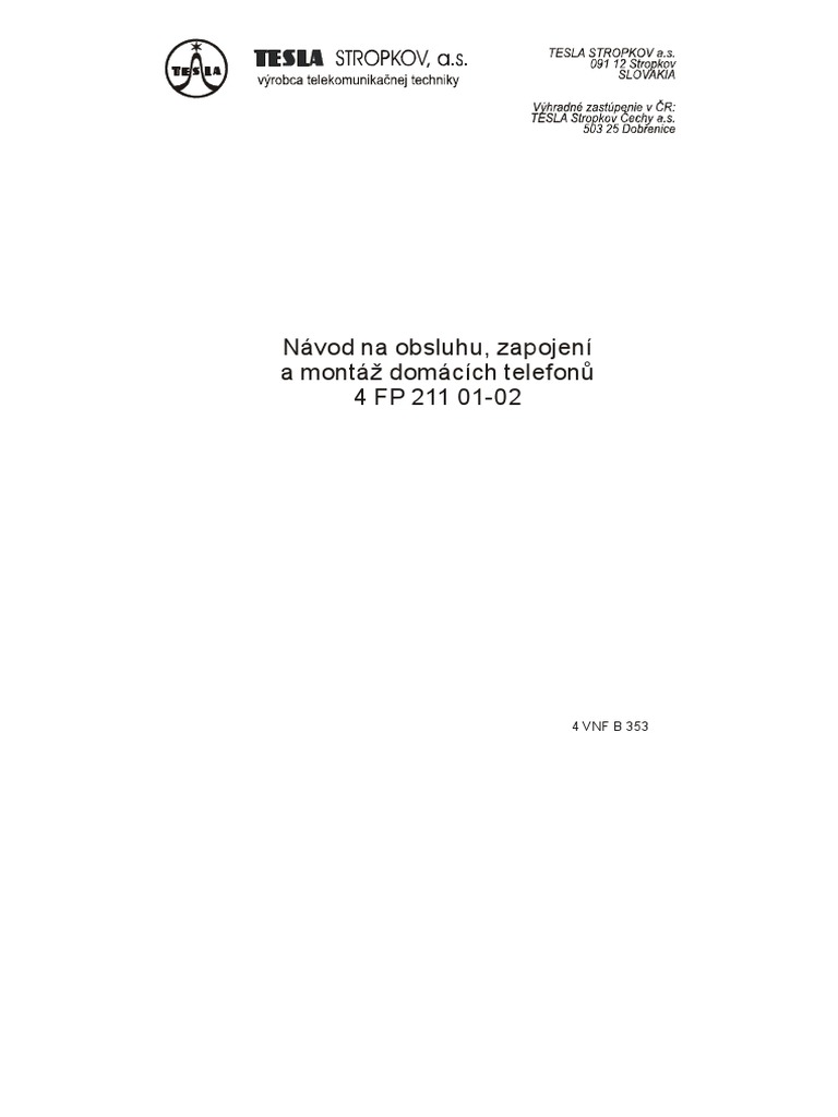 Tesla Stropkov - 4 FP 211 01-02 | PDF