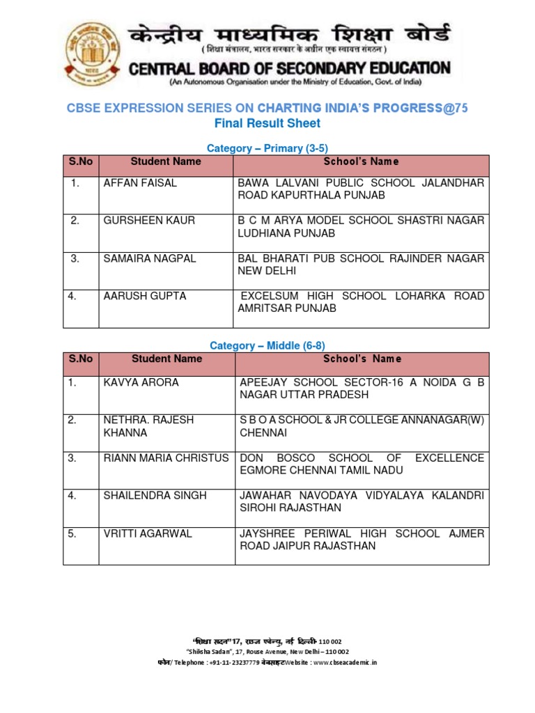 CBSE Expression Series 2021 | PDF | Schools | Secondary Education