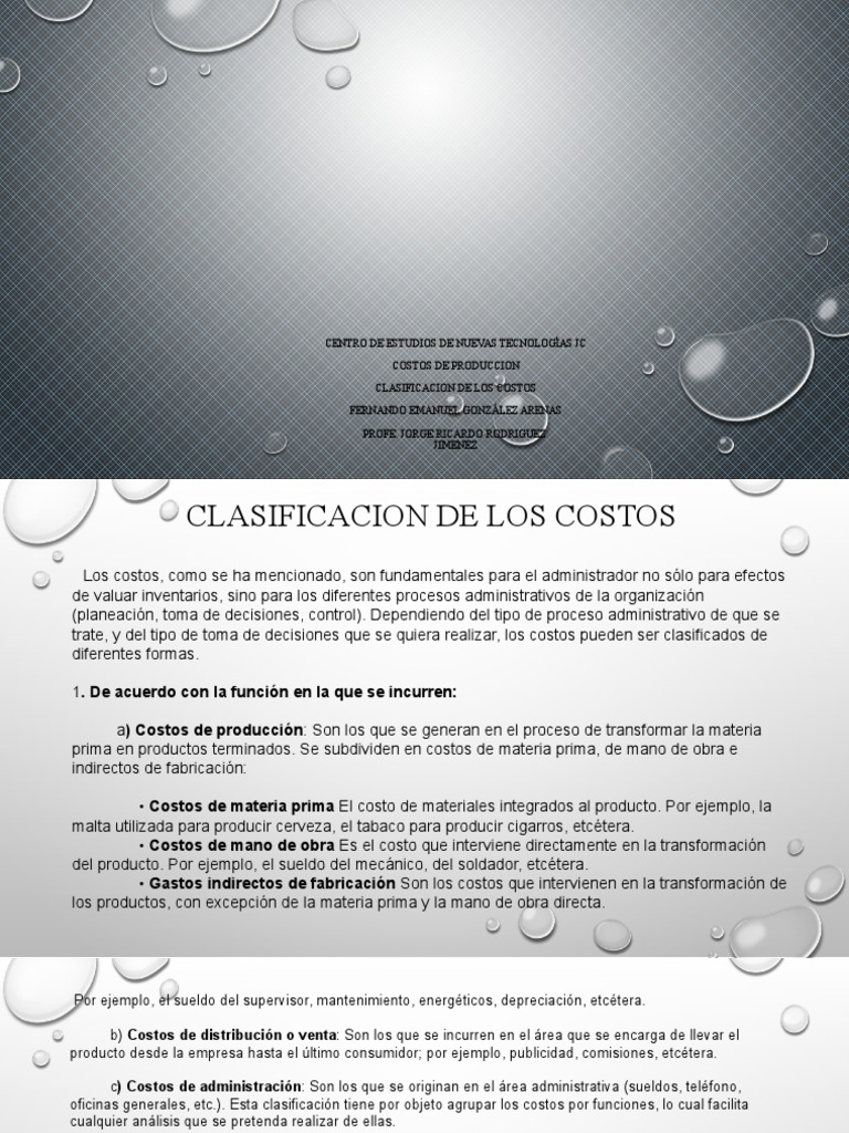 Clasificación de Los Costos | PDF | Costo | Business