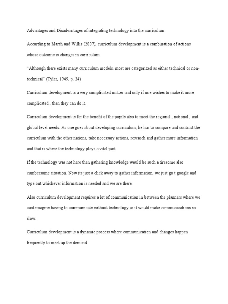 Advantages and Disadvantages of Integrating Technology Into The ...