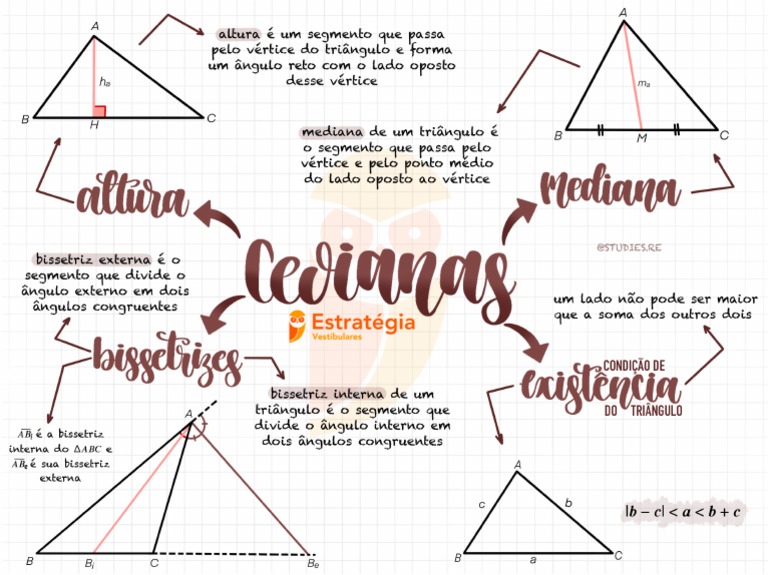 15 - Mapa Mental Cevianas - Matemática | PDF