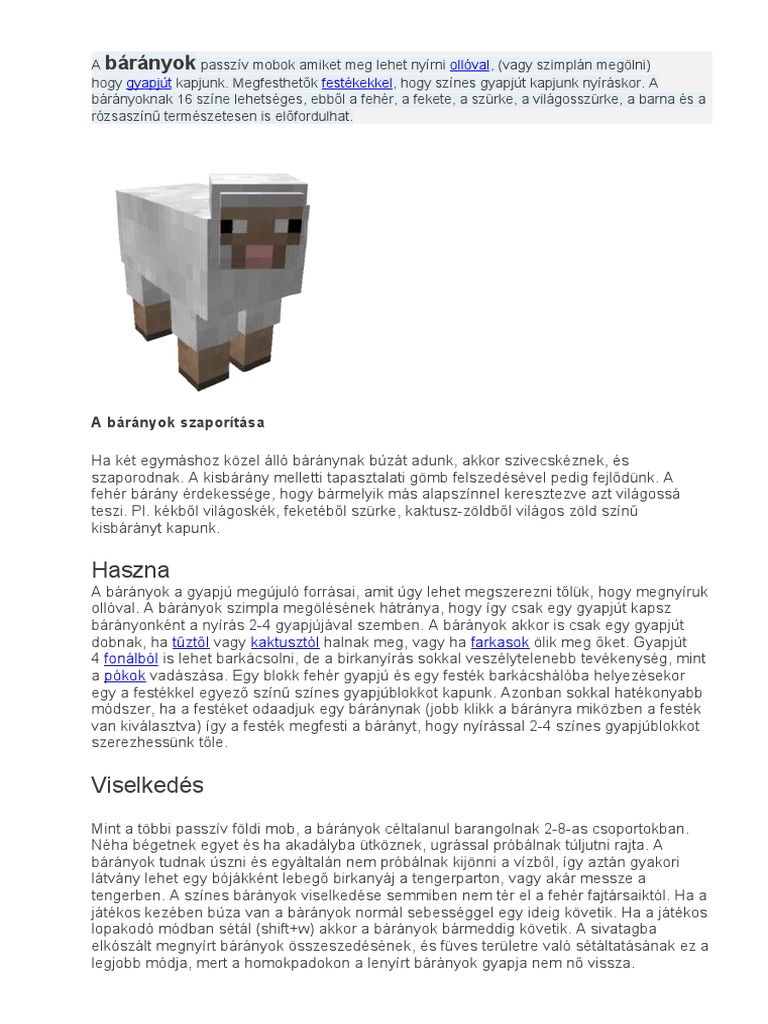 Minecraft Szereplők | PDF