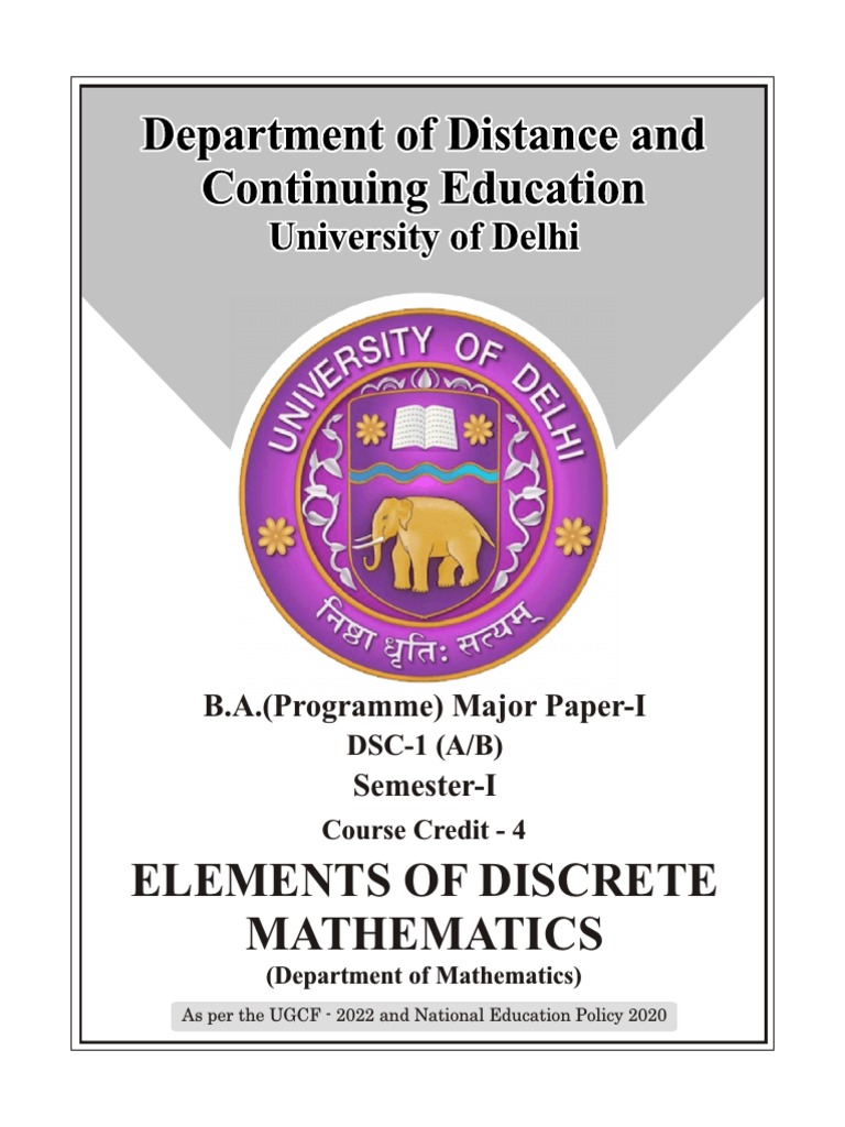 Elements of Discrete Mathematics | PDF | Set (Mathematics) | Syntax (Logic)