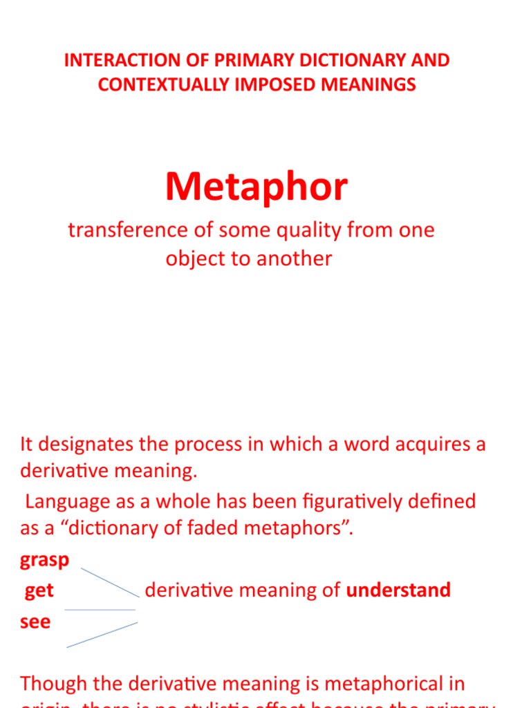 STYLISTICS LECTURE 4 Metaphor | PDF | Metaphor | Linguistics