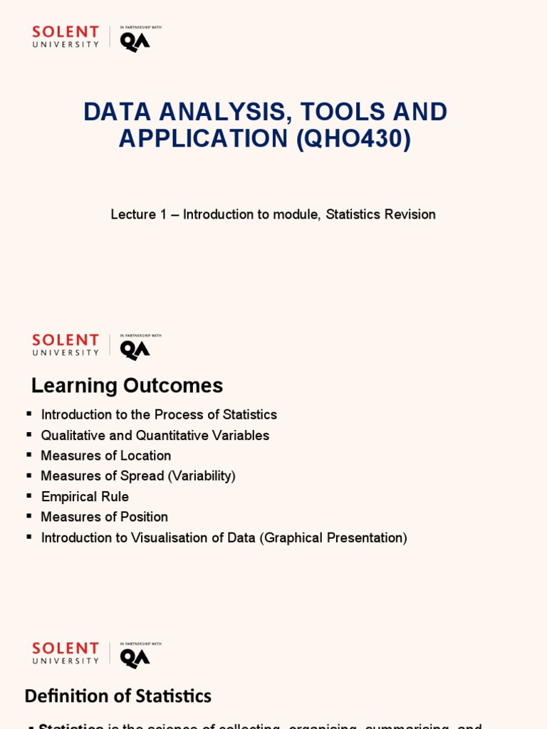 Lecture 1 - Introduction To Statistics | Download Free PDF | Quartile ... Lecture 1 - Introduction To Statistics | Download Free PDF | Quartile ...