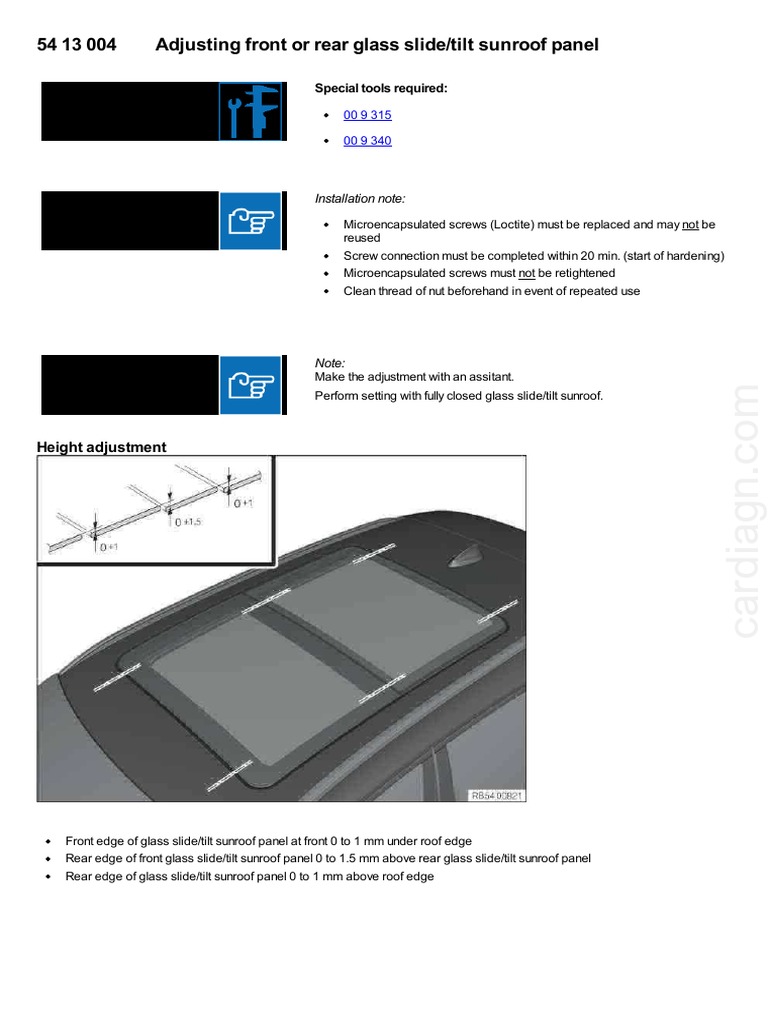 54+slide Tilt+Sunroof+and+Soft+Top | PDF | Adhesive | Screw