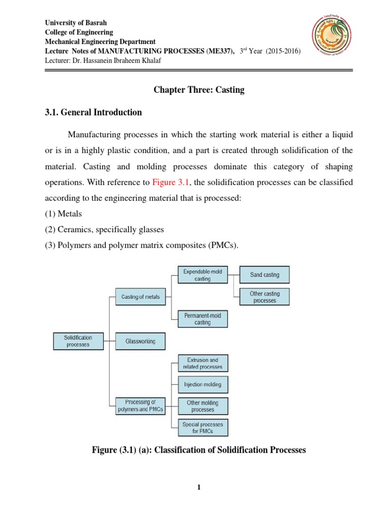 Casting of Metals Lectures 2995 | PDF | Casting (Metalworking) | Casting