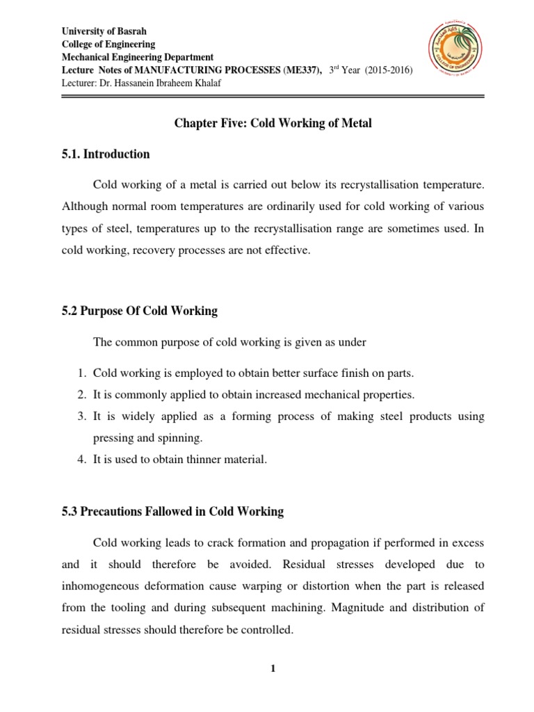 Cold Working of Metals 2997 | PDF | Ductility | Strength Of Materials