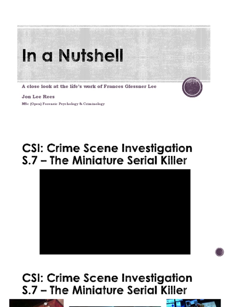 In A Nutshell | PDF | Forensic Science