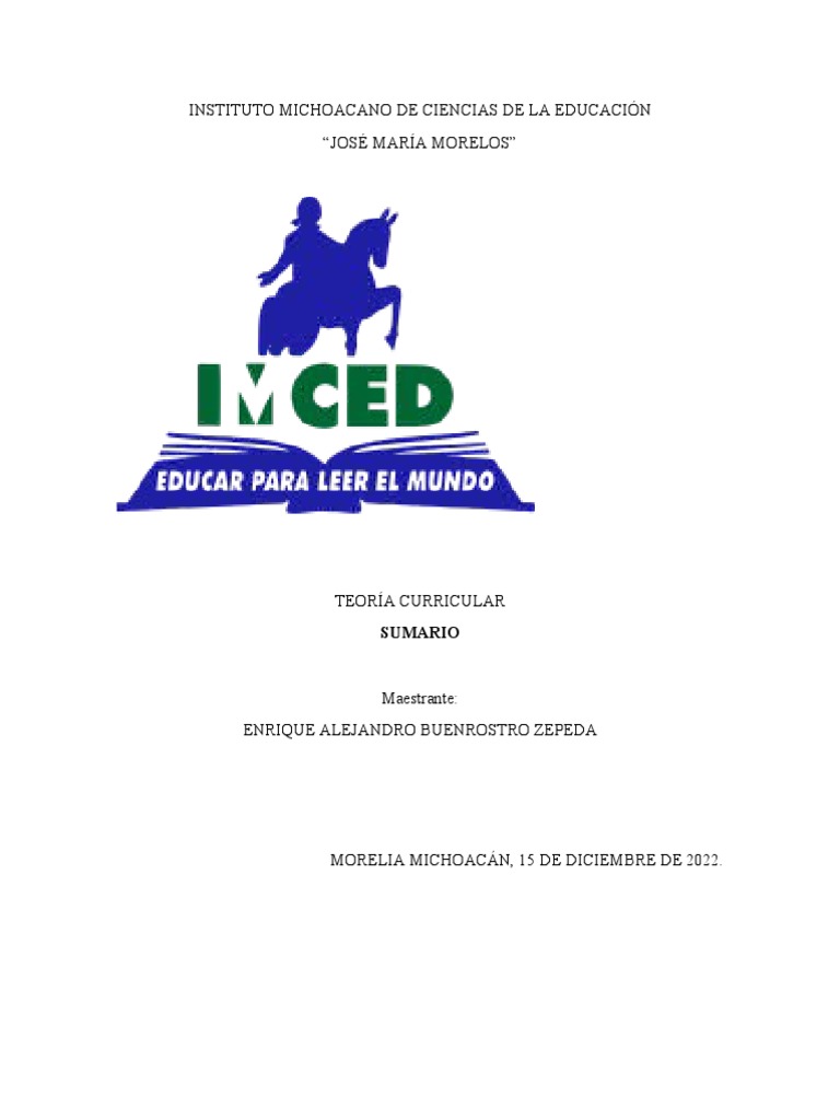Sumario - Enrique Alejandro Buenrostro Zepeda | PDF | Plan de estudios | Aprendizaje