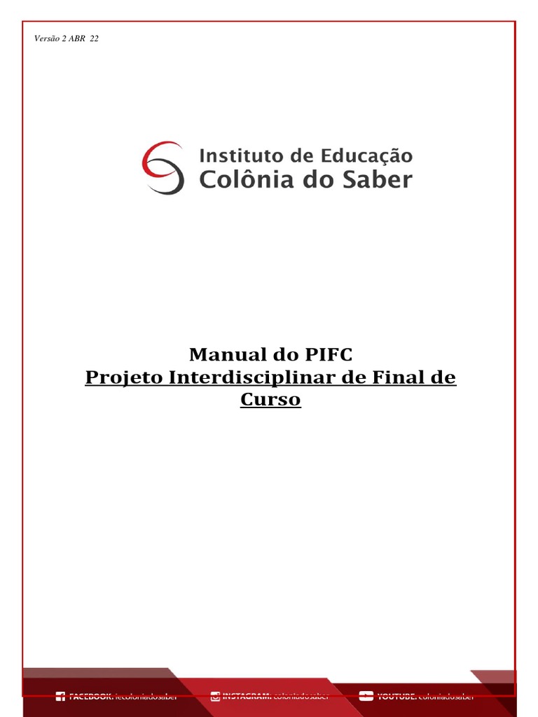 Manual de PIFC 2022 v2 | PDF | Pedagogia | Interdisciplinaridade