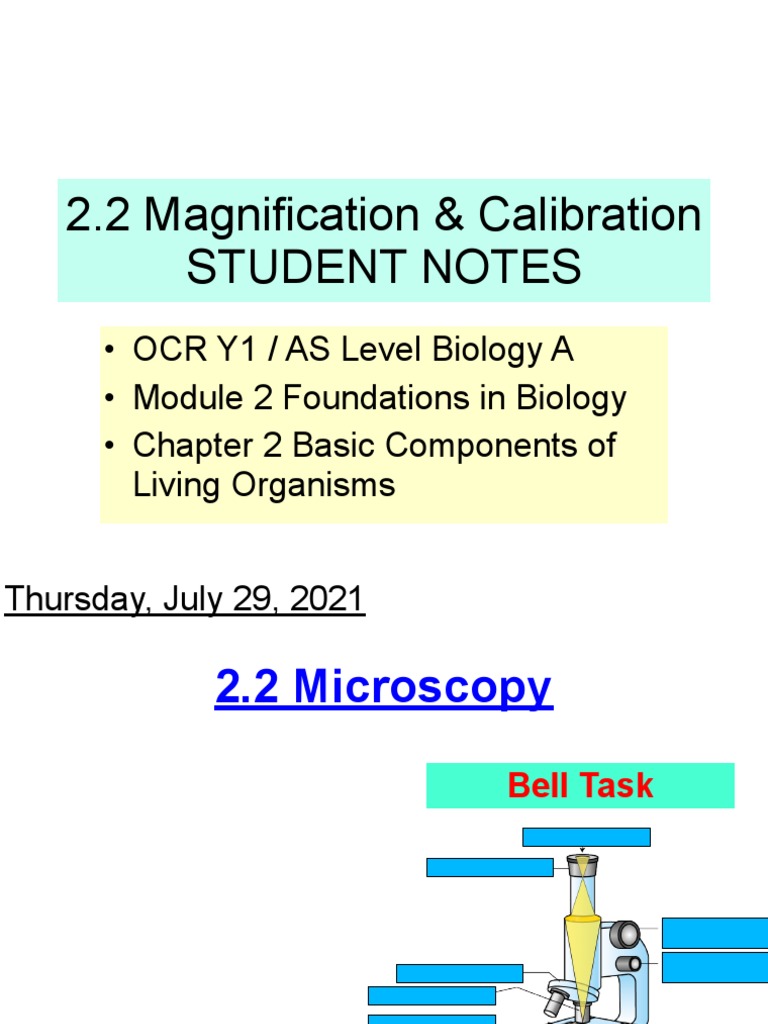 2.2 Microscopy NOTES | Download Free PDF | Angular Resolution | Microscope