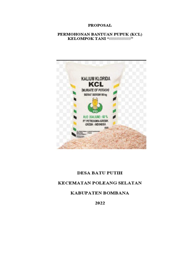 Proposal Pupuk KCL | PDF