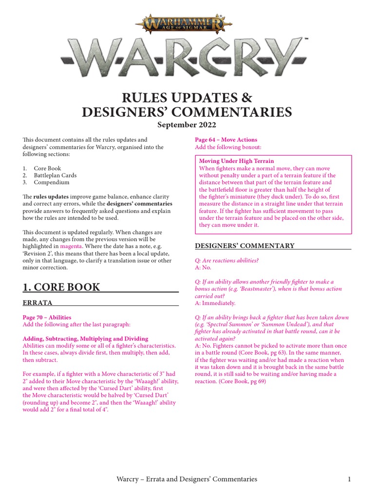 Warcry Update | PDF