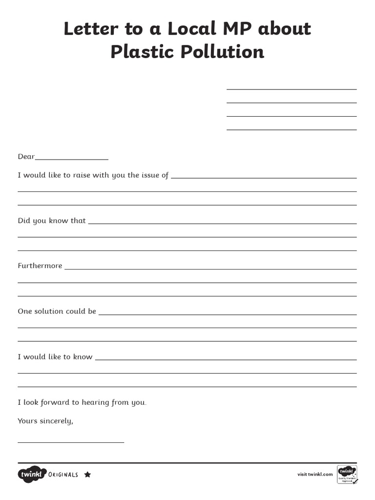 Letter To A Local MP Template | PDF