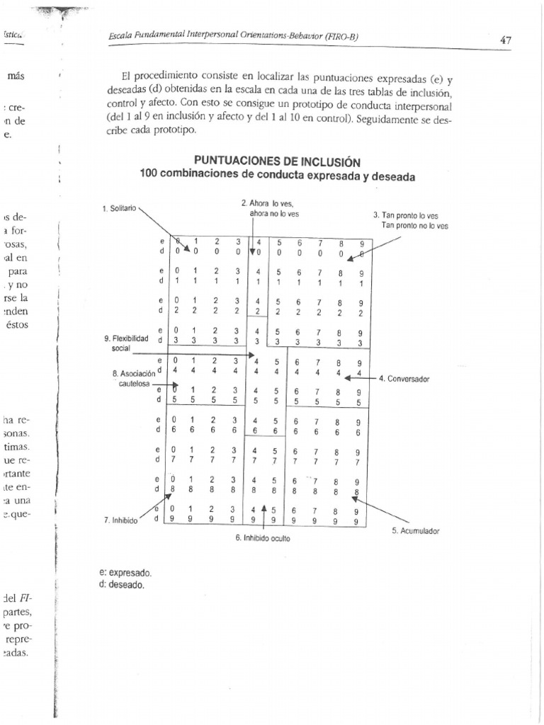 Interpretación FIRO-B | PDF