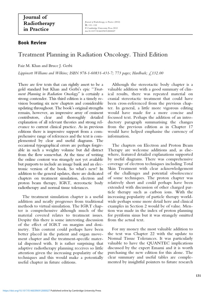 Treatment Planning in Radiation Oncology. Third Edition: Journal of ...