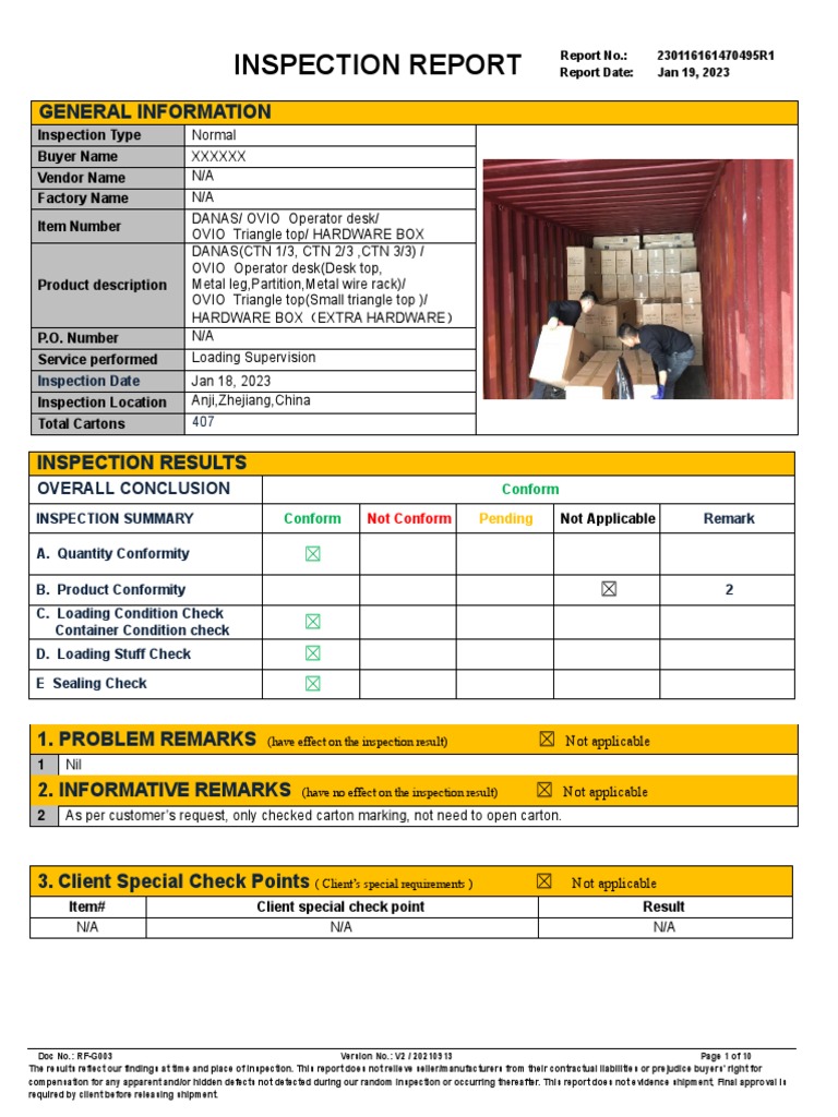 Sample Report of Loading | PDF