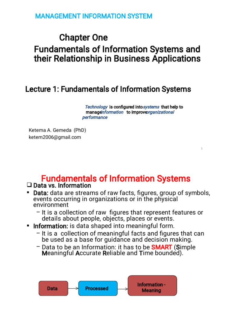 Lecture 1-Fundamentals of Information Systems | PDF | Information ...