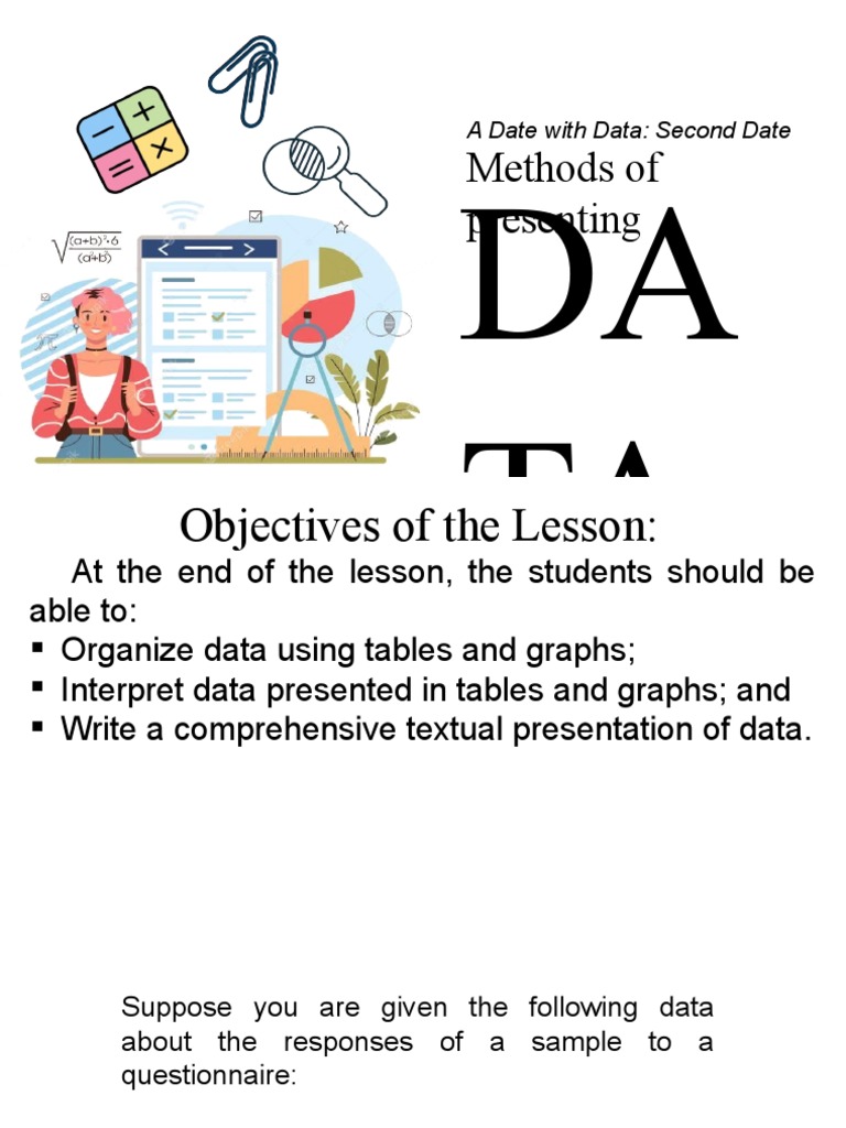 A Date With Data - Methods of Presenting Data | PDF | Scatter Plot | Chart A Date With Data - Methods of Presenting Data | PDF | Scatter Plot | Chart