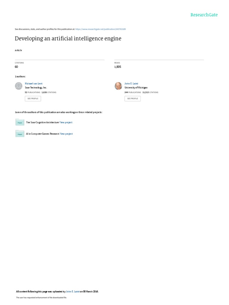 Developing An Artificial Intelligence Engine: Article | PDF ...