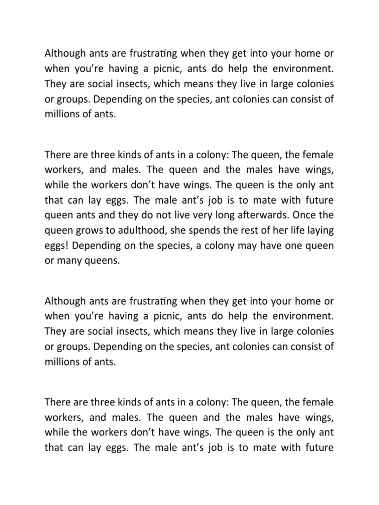 Ant Colony Structure and Roles | PDF | Science & Mathematics