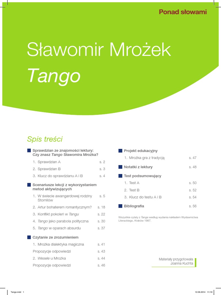 Sławomir Mrożek Tango | PDF