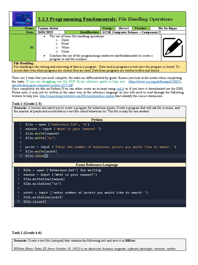File Handling | Download Free PDF | Computer File | Text File