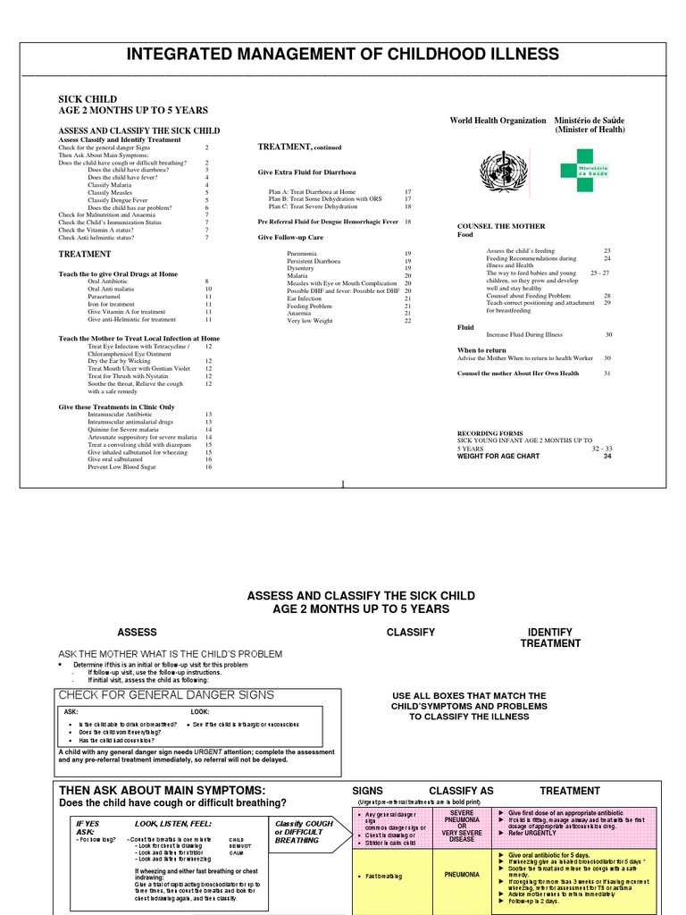 23 IMCI Chart Booklet Timor Leste | Diarrhea | Malaria
